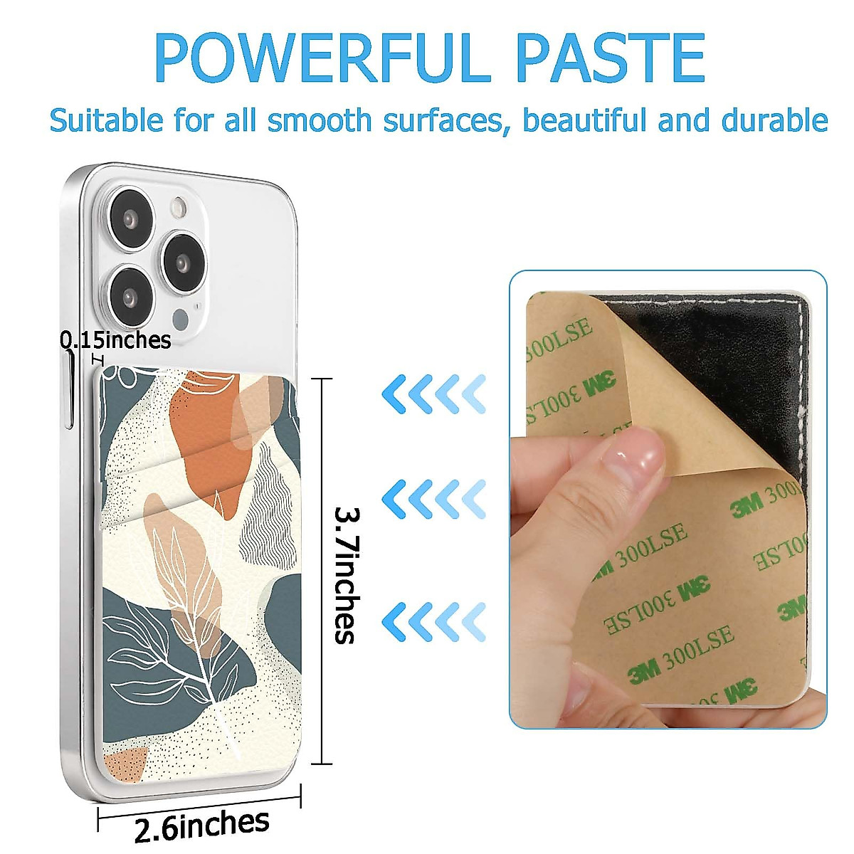 Leather Phone Card Holder Phone Wallet, Stick Back Phone Wallet Sticker Stylish Phone Case Credit Card Holder, Suitable for iPhone, Samsung, Android and Most Smart Phones.Foliage Orange