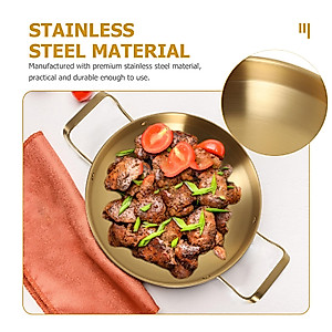 Luxshiny Korean Army Pot Pasta Cooking Pot Steel Noodle Pot Saucepot Boiler Home Cooking Sauce Pan Paella Stove Grill Pan Gold Dinner Plates Cooking Tool Cereal Bowl Vintage Stainless Steel