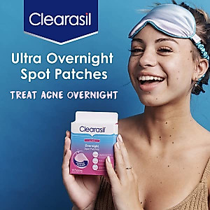 Clearasil Stubborn Acne Overnight Spot Pimple Patches, 18 Count (Pack of 6)