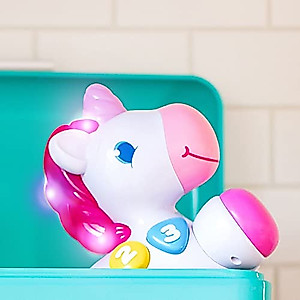 Bright Starts Rock & Glow Unicorn Crawling Baby Toy with Lights and Melodies, Age 6 Months +, Pink