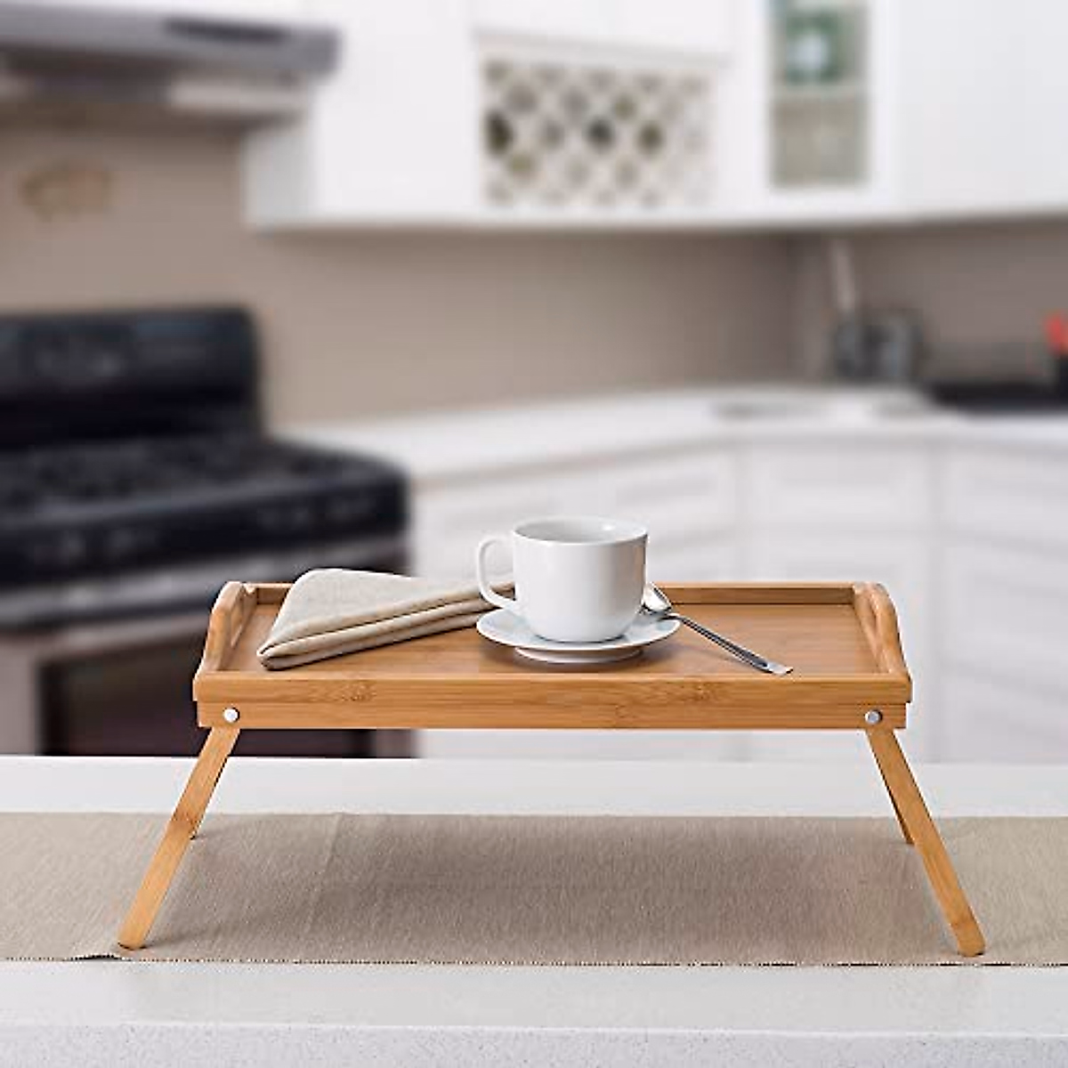 Home Basics Bamboo Breakfast Bed Tray, Natural