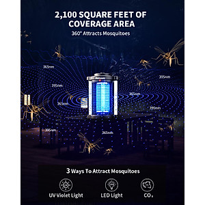 Minimoon Bug Zapper Outdoor, Upgraded Mosquito Zapper with Dual LED Light, 4200V Fly Zapper, 15W Electric Fly Traps Outdoor, IPX4, 8.2Ft Cord, Insect Trap for Yard, Backyard, Patio