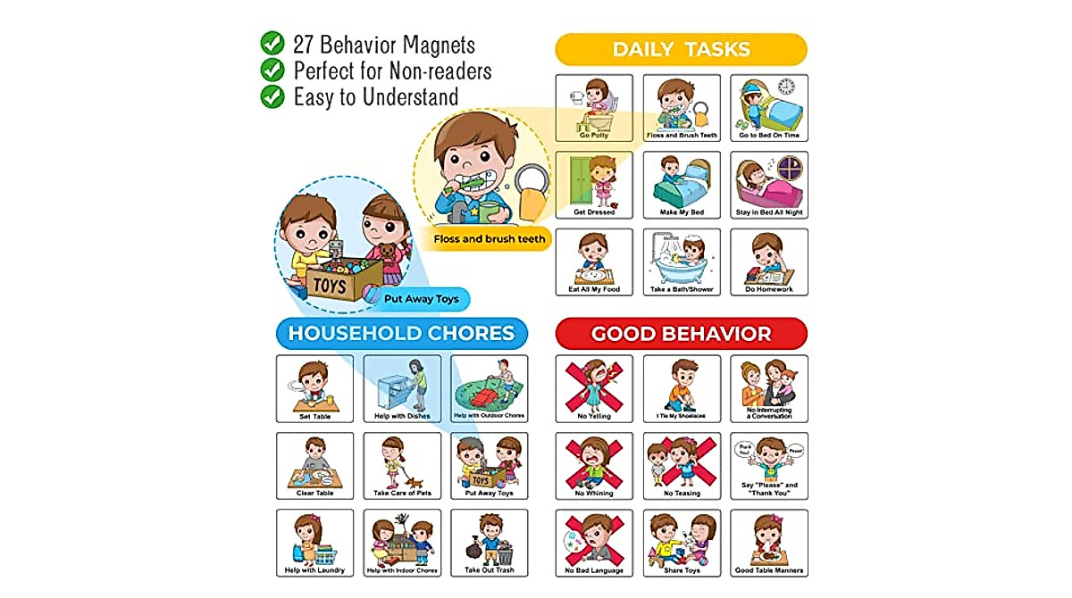 Kanru Magnetic Behavior Chart for Kids - Reward & Chore System