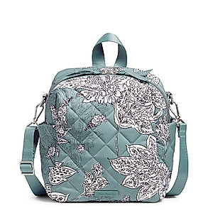 Vera Bradley Performance Twill Convertible Small Backpack, Tiger Lily Blue Oar