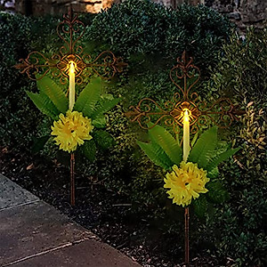 Yourongmao Outdoor Solar Garden Lights Waterproof,Cemetery Decorations for Grave Solar Cross Garden Stake Lights,Garden Decor for Remembrance Gifts & Sympathy Gifts