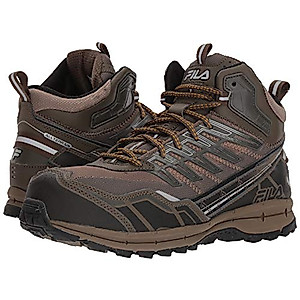 Fila Men's Hail Storm 3 Mid Composite Toe Trail Work Shoes Shoe, Walnut/Major Brown/Gold Fusion, 11 D US