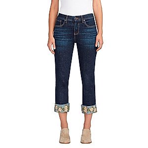 JAG Jeans Women's Carter Mid Rise Slim Leg Jeans, Fountain Blue, 0