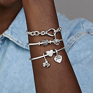 Meteor Crush Married Couple Cubic Zirconia Family Charms 925 Sterling Silver Heart Beads Birthday Jewelry Gifts Women for Pandora Bracelet