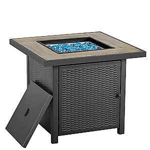BALI OUTDOORS 30 Inch Propane Fire Pit Table, Gas Fire Pit for Outside Patio Square, 50,000 BTU