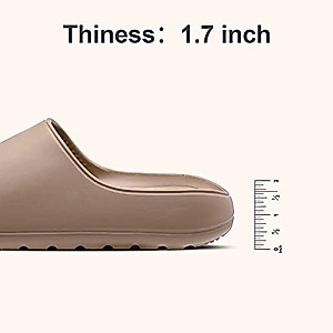Beslip Platform Slide Sandals for Men Women Lightweight Open Toe Shower Shoes Khaki 4243