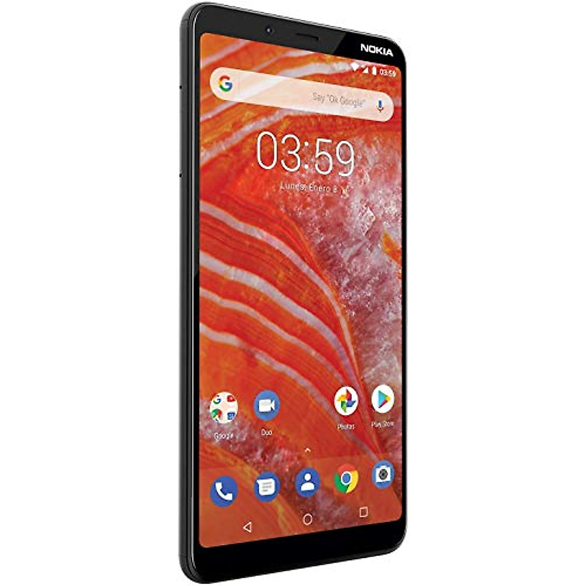 Nokia 3.1 Plus w/Android One (32GB, 3GB) 6" HD+, Face Unlock, Dual SIM GSM Unlocked Global 4G LTE (T-Mobile, AT&T, Metro, Straight Talk) International Model TA-1113 (Black)