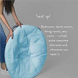 Urban Lifestyle Faux Fur Saucer Chair, Light Blue