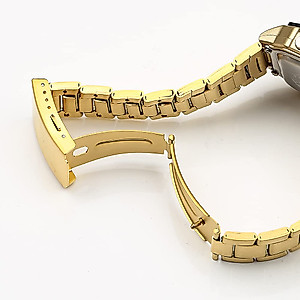 FANMIS Men's Luxury Digital Quartz Waterproof Wrist Watches Dual Time Countdown Alarm Stopwatch Backlight Multi-Function Watch (Gold)