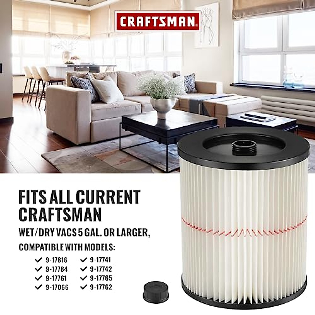 Super air Vacuum Cartridge Filter fits for Craftsman 17816