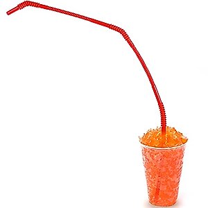 12 Pieces Flexible Drinking Straws Extra Long Plastic Straws for Camping Limited Mobility Situations Dishwasher (Red, 28 Inches)