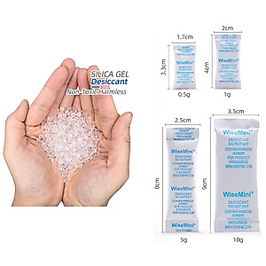 Wisesorb Silica Gel Packets, 0.5 Gram 200 Silica Packets, Food Grade Dessicant, Dessicant Packs, Silica Gel for Food, Moisture Packets for Food Storage