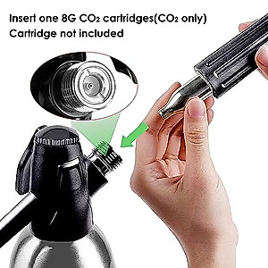 Soda Siphon 1L Sparkling Water Maker,Aluminum Portable Seltzer Water Maker Carbonated Water Machine,Siphon Bottle Kit for Home Bar Juice,Tea and Cocktail Drinks Uses 8g C02 cartridges (Not Included)