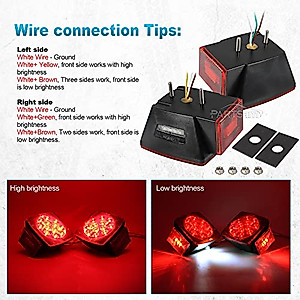 Partsam 12V Submersible Square Led Trailer Light,Red White LED Stop Turn Tail License Brake Running Light Lamp for Trailers Under 80" Boat Trailer Truck Marine Camper RV Snowmobile,IP68,DOT Compliant