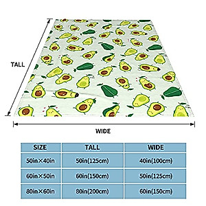 Cute Avocado Throw Blanket Warm Ultra-Soft Micro Fleece Blanket for Bed Couch Living Room Decoration