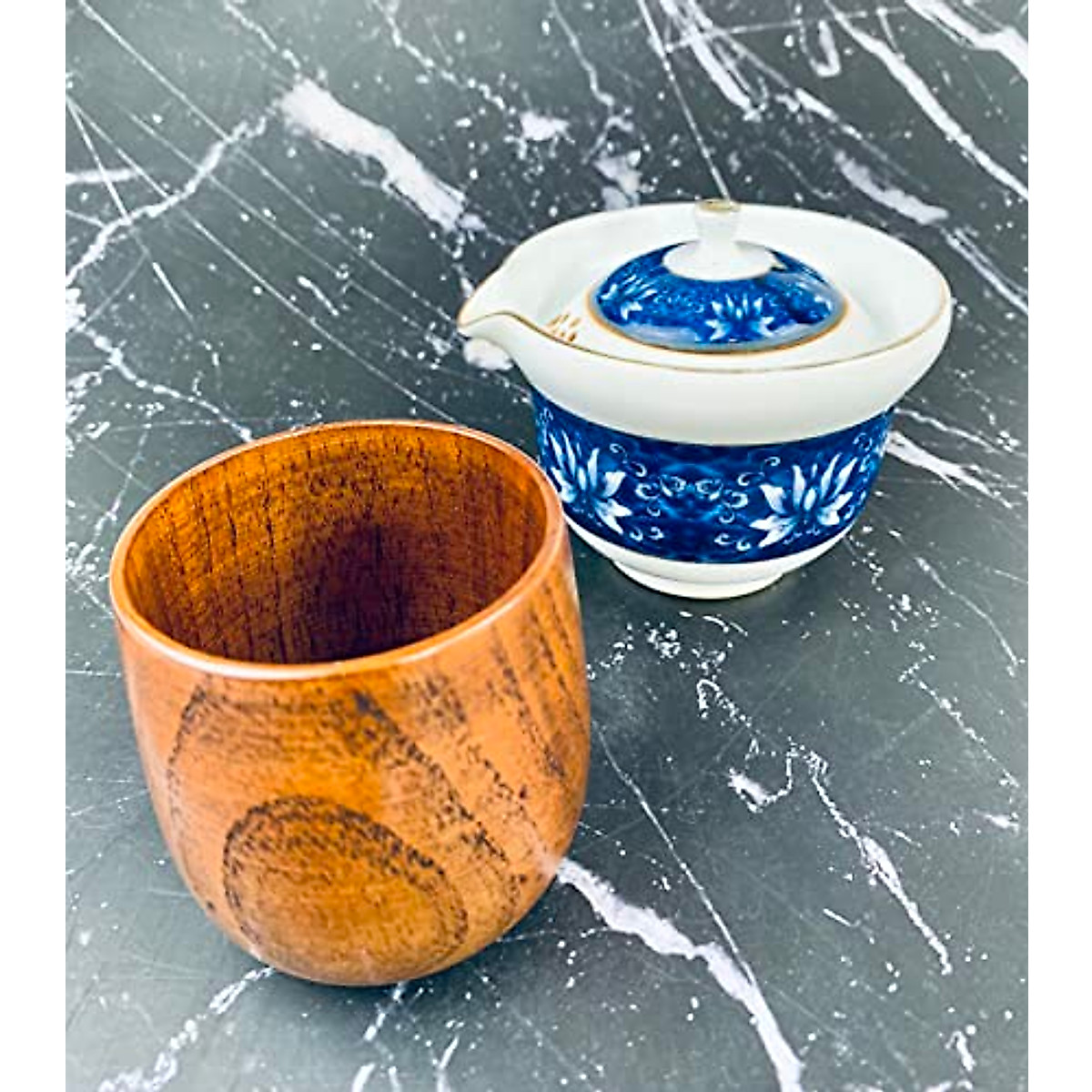 JapanBargain , Wooden Tea Cup Water Coffee Mug Japanese Zen Style Teacup 4 ounce 120ml, Pack of 2