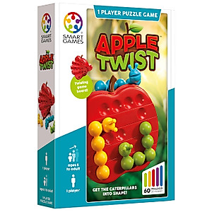 SmartGames Apple Twist Travel Puzzle Game with 60 Challenges for Ages 5 - Adult