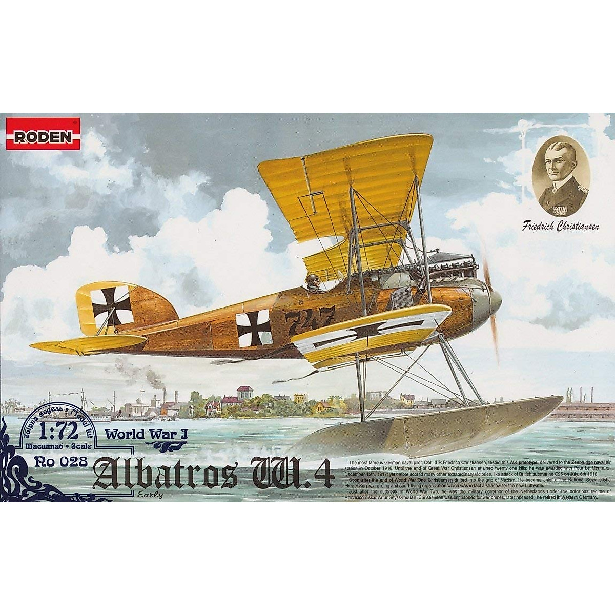 Roden Albatros W4 Early German Float Fighter Airplane Model Kit