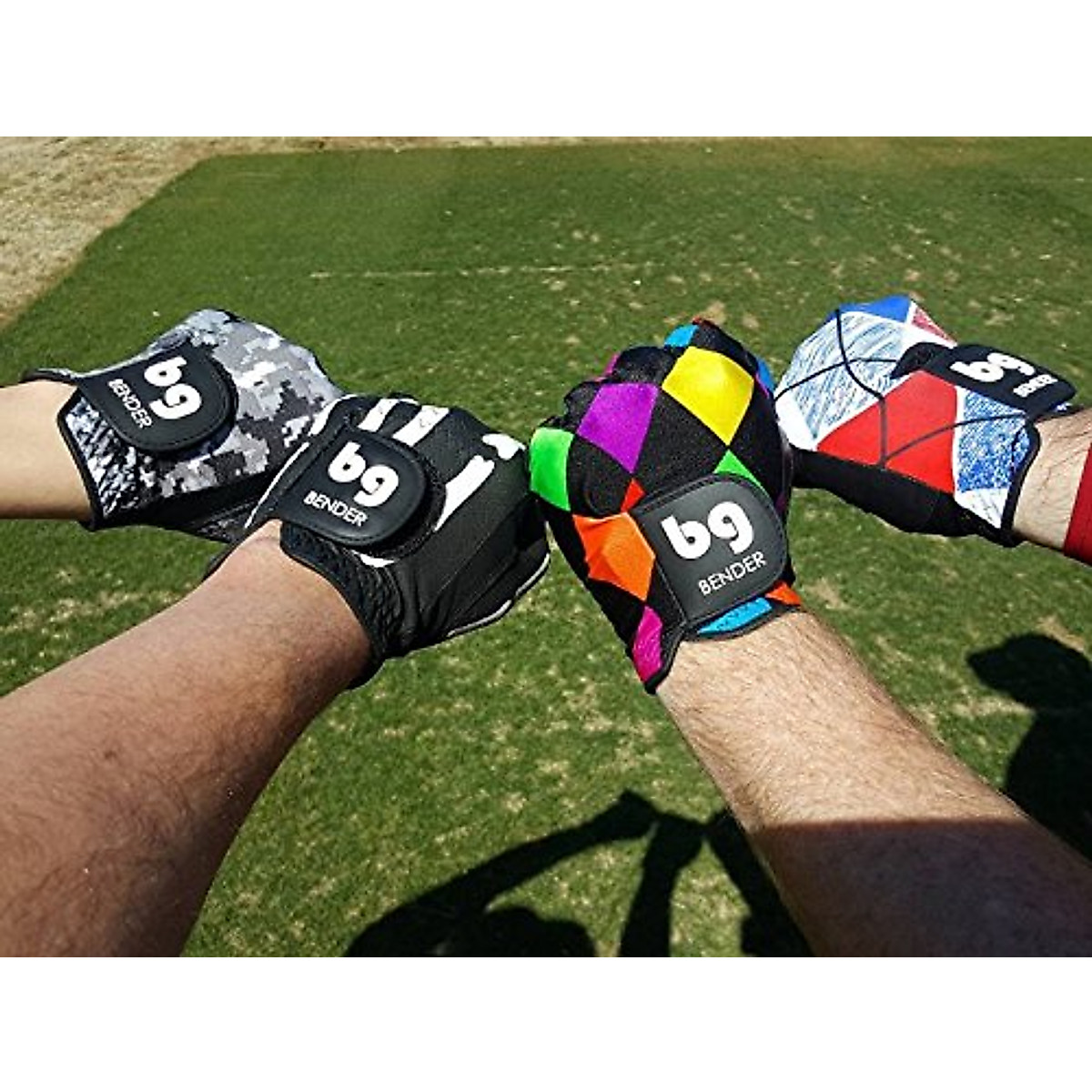 BG Bender Golf Glove | Wear On Left | (Black Bones, Mens Large)