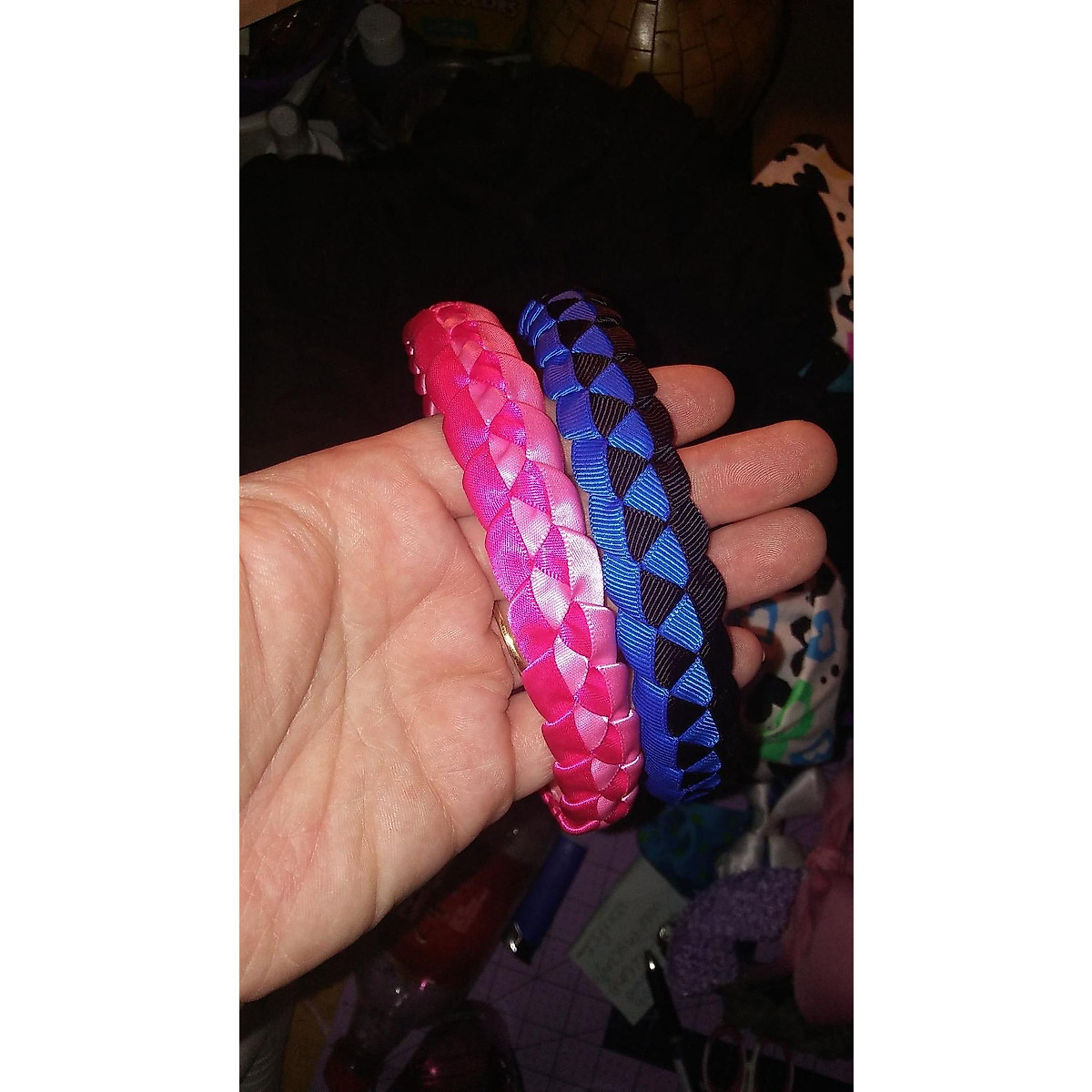 Honbay 10PCS 25mm 1 inch DIY Semi-Finished Hair Hoop Plain No Teeth Plastic Craft Headbands DIY Hair Bands (White)