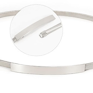 VONMELLI Skinny Metal Cinch Belt for Dress Stretch Thin Waist Belt for Women Gold/Silver