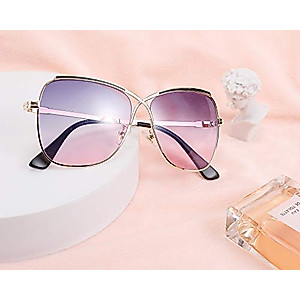 FEISEDY Womens Cute Sunglasses Oversized Butterfly X Shape Design Cateye Lady Sunglasses B2738