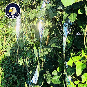 Ugold Silver Bird Scaring Reflective Tape, Holographic Ribbon, Ideal for Garden, Patio, Field and Fence - 1'' x 500 Ft (Silver)