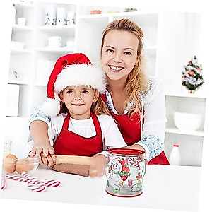 NOLITOY 16 Pcs Portable Cylinder Cookie Containers for Giving Christmas Biscuit Xmas Candy Canister Loose Tea Tin Candy Container Adorable Candy Canister Seal PVC Christmas Box