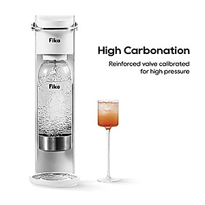 Fika Carbonator Pro - High Performance Carbonator/Sparkling Water Maker - Soda Maker and Soda Streaming Machine with BPA-free Carbonating Bottle (Luna White, CO2 NOT Included)