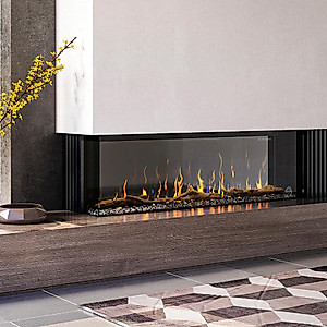 Dimplex IgniteXL Bold 60-in Built-in Linear Modern Electric Fireplace with Multiple Display Options, Multi-Colored Flames | with Crystals and Driftwood Logset, Model: XLF6017-XD