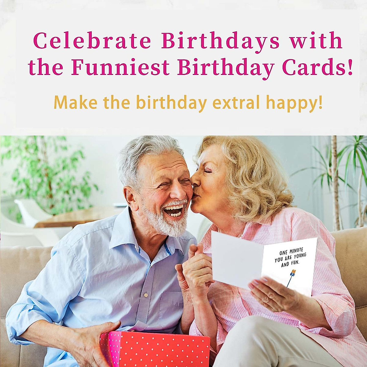 Funny Birthday Card for Women Men, Happy 40th 50th 60th 70th 80th 90th Birthday Cards for Dad Mom Sister Brother Friend, Happy Birthday Card for Grandma Grandpa with Sticker And Envelopes
