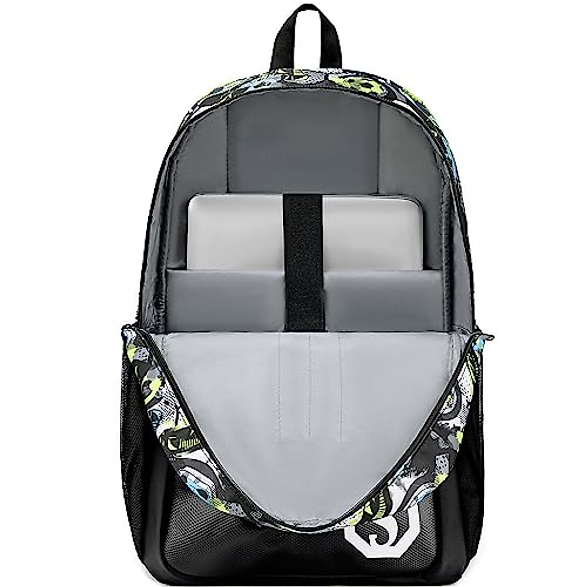 CAMTOP School Backpack Kids Boys Soccer Bookbag Set Student Backpack with Lunch Box and Pencil Case (Football,Graffiti Print)