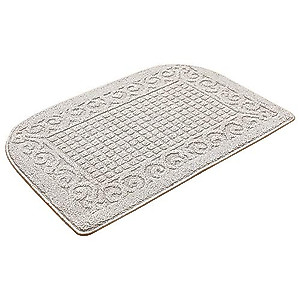 39x20inch Anti Fatigue Kitchen Rug Mats are Made of 100% Polypropylene Half Round Rug Cushion Specialized in Anti Slippery and Machine Washable,Beige