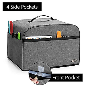 Luxja Dust Cover for Ninja Foodi Smart XL Grill (FG551), Cover with Accessories Storage Pockets, Gray