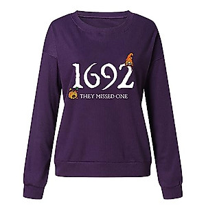 KSODFNXH 1692 They Missed One Sweatshirt Trendy Casual Crewneck Long Sleeves Tops Comfy Loose Solid Color Sweatshirts