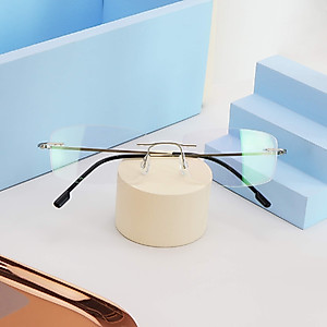 LifeArt Blue Light Blocking Computer Reading Glasses, Men’s and Women’s Rimless Frame, Anti Eyestrain, +0.00 Magnification