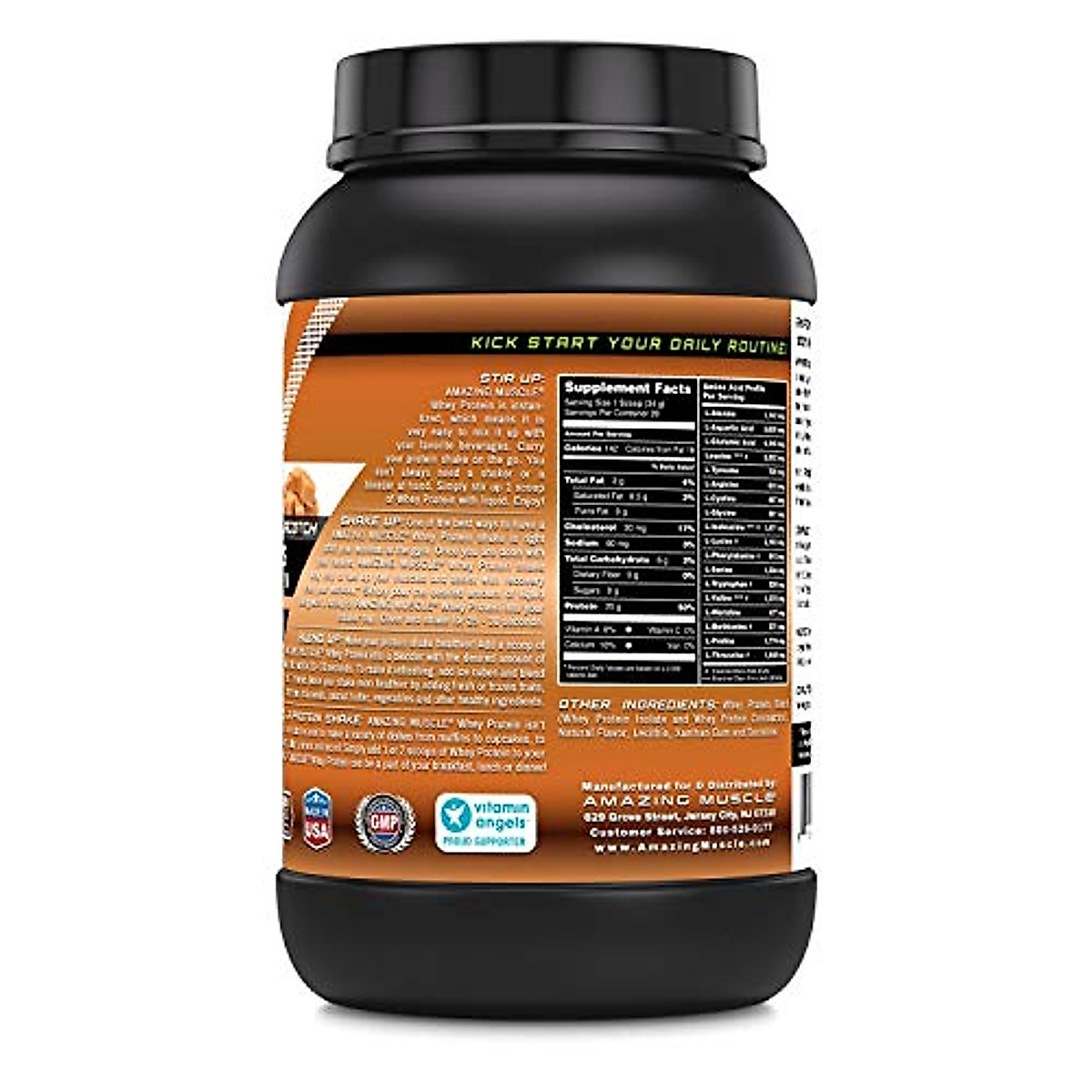 Amazing Muscle 100% Whey Protein Powder *Advanced Formula with Whey Protein Isolate as a Primary Ingredient Along with Ultra Filtered Whey Protein Concentrate (Butterscotch, 2 Lb)