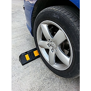 Parking Stopper for Garage Floor, Blocks Car Wheels as Parking Aid and Stops the Tires, acting as Rubber Parking Curbs that Protect Vehicle Bumpers and Garage Walls, 23.6"x4.7"x3.9" (Pack of 2)