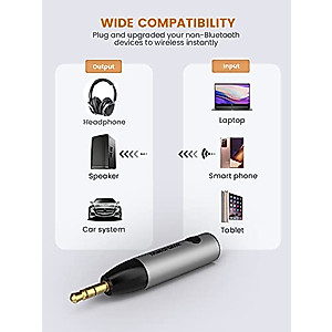 Bluetooth 5.0 Receiver, MaedHawk Bluetooth Aux Adapter Portable Wireless Audio Car Kit with 3.5mm Jack for Home Music Streaming Stereo Headphones Speakers