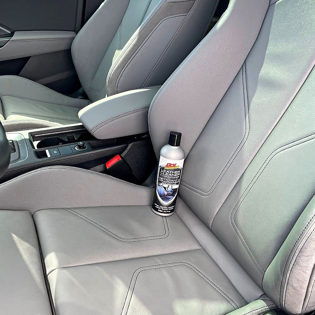 Dry Shine Leather Cleaner and Conditioner 2 Pack Plus 2 Microfiber Cleaning Pads/Premium Car Leather Seat Cleaner and Conditioner/Car Interior Cleaning Kit/Leather Couch Cleaner/Sofa Cleaner