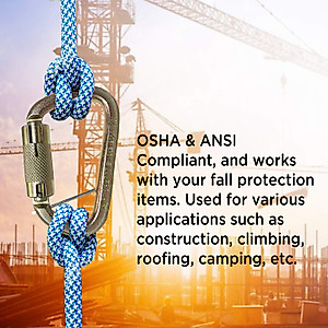 AFP Twist-Locking D-Steel High-Strength Carabiner w/Pin, ANSI & OSHA Compliant (1)