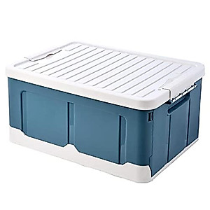 ZSEDP Foldable Storage Box with Lid Multifunction Plastic Organizer Closet Organizer Container for Toys Book Kitchen Bathroom (Color : Black)
