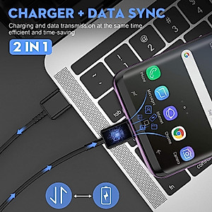 Adaptive Fast Charging Block with 6.6FT USB Type C Cable Compatible with Samsung Galaxy S9 S9 Plus S8 S8+ S10 S10e Note 8 Note 9 A32, A40, A41, A42, A50