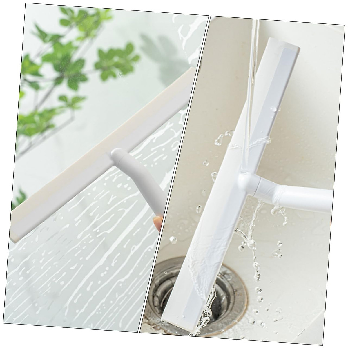 GLEAVI 3 Pcs Ergonomic Handle Glass Squeegee Window Cleaner Tool for Bathroom Tile Easy to Use Cleaning Squeegee for Home