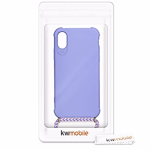 kwmobile Crossbody Case Compatible with Apple iPhone X Case - TPU Silicone Cover with Strap - Lavender