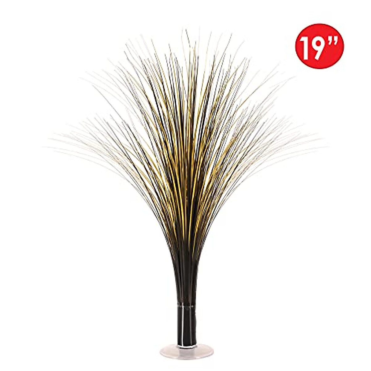 Beistle 2 Piece Plastic Metallic Black And Gold Spray Centerpieces For Happy New Year Decorations, Awards Night Tableware, Birthday Party Supplies, 19"